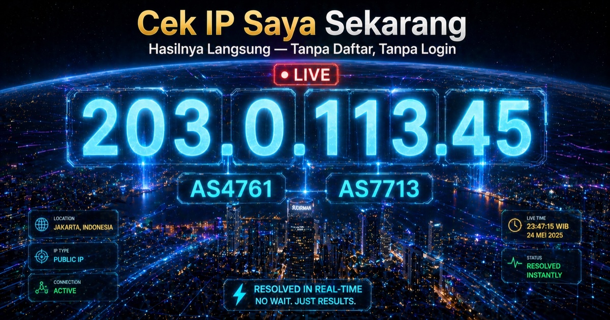Cek IP Saya Sekarang — CekIPSaya